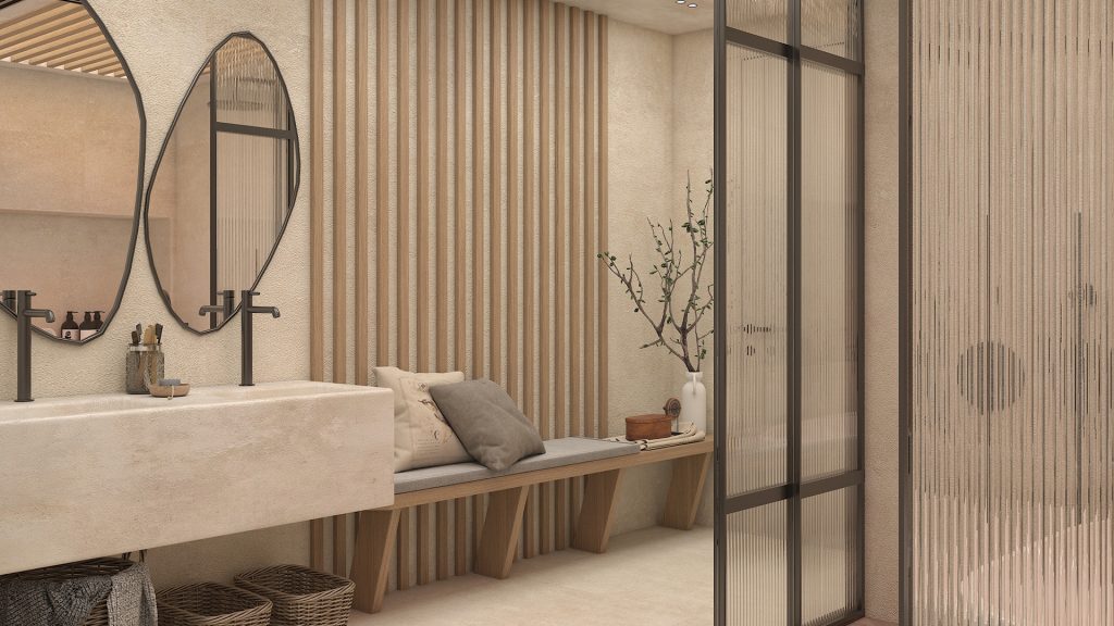 Japandi vonios kambarys - Homilo